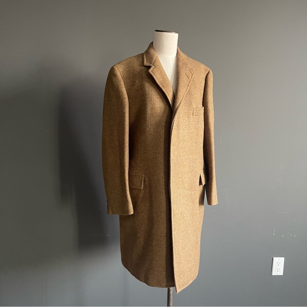 Chipp Harris Tweed Camel Wool Overcoat Men’s 40s Ivy … - Gem